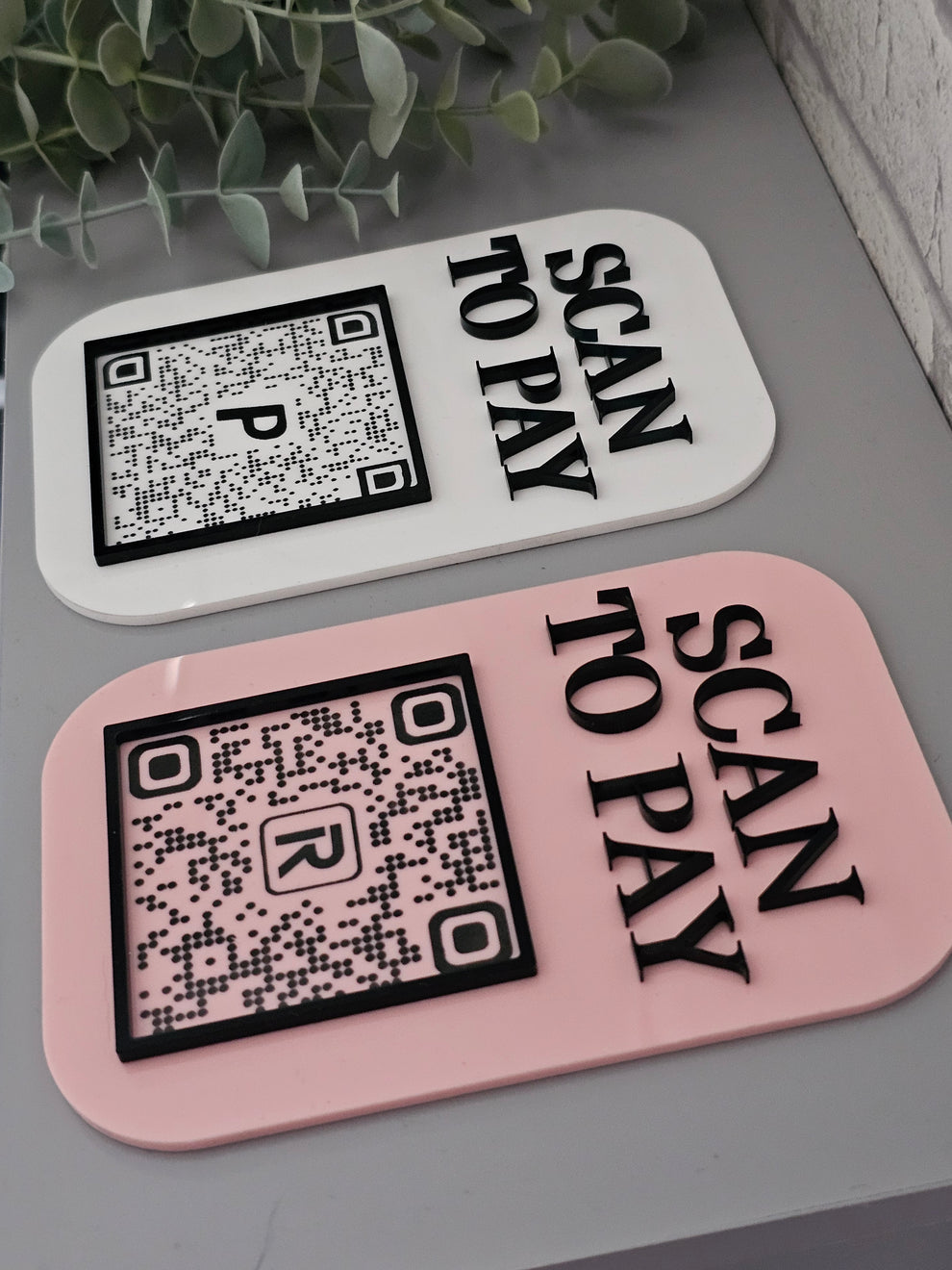 QR Scan To Pay, Acrylic Scan to pay QR sign, Scan to pay plaque, Busin ...